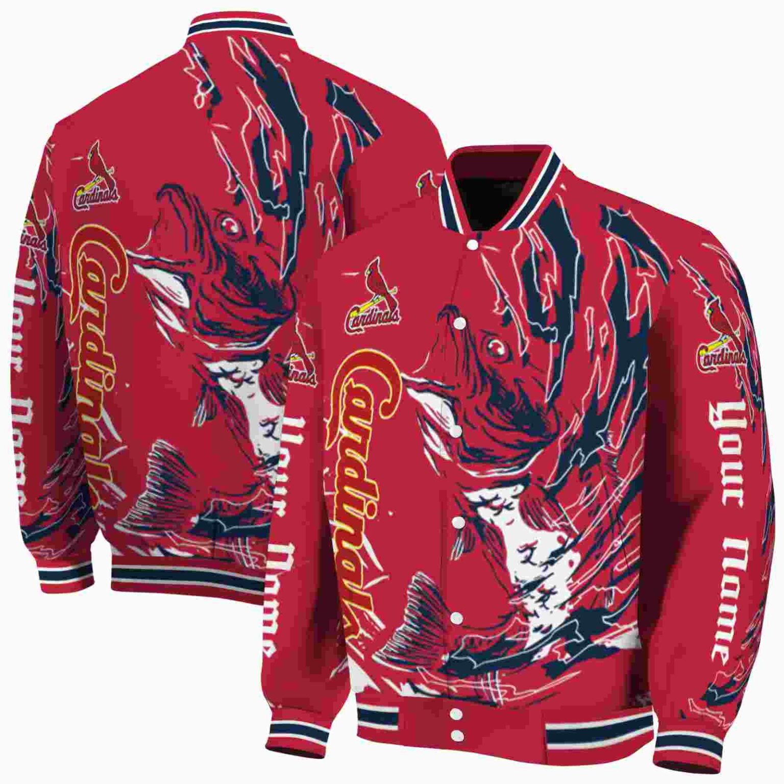 St. Louis Cardinals Jacket - Custom Fishing Passion Red White