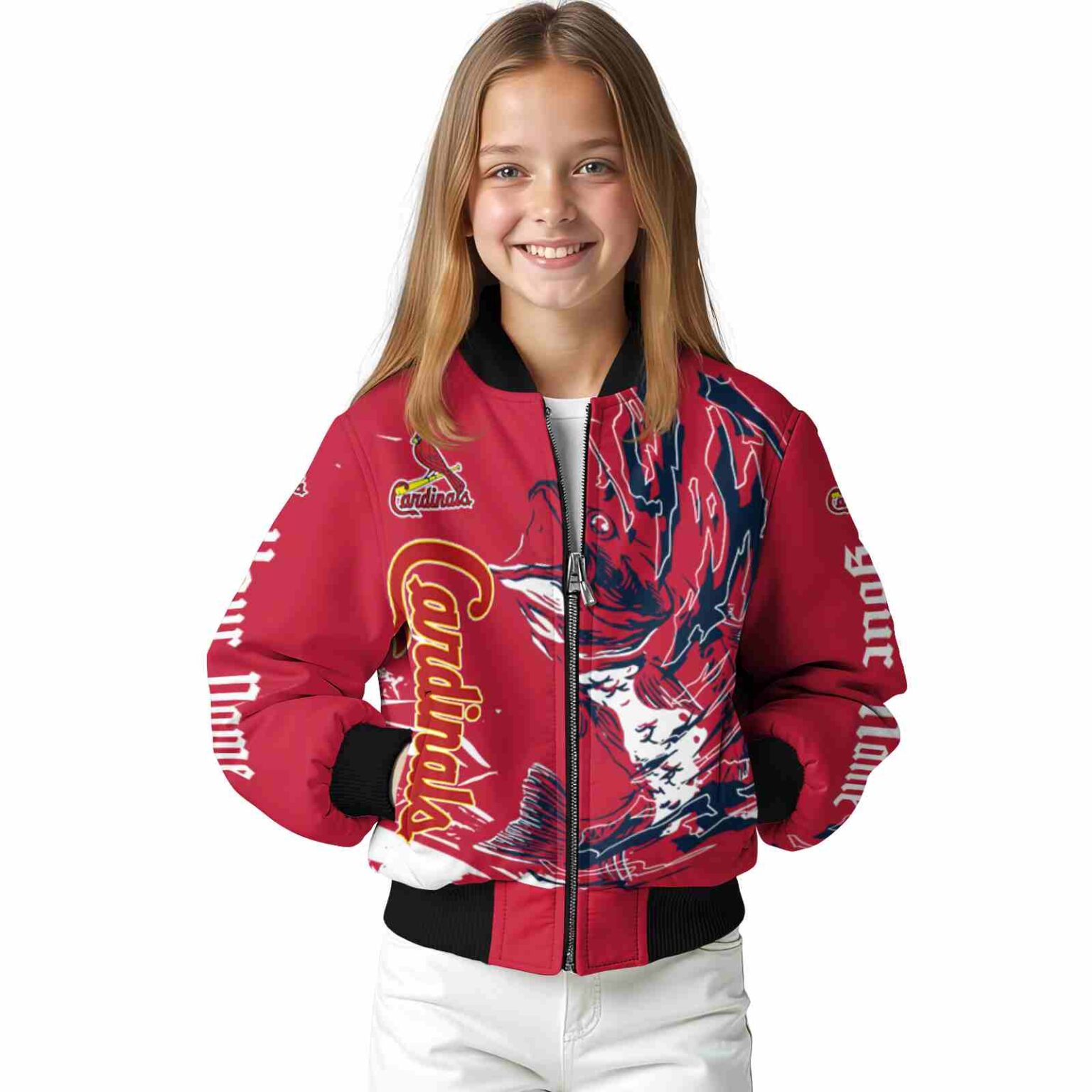St. Louis Cardinals Jacket - Custom Fishing Passion Red White