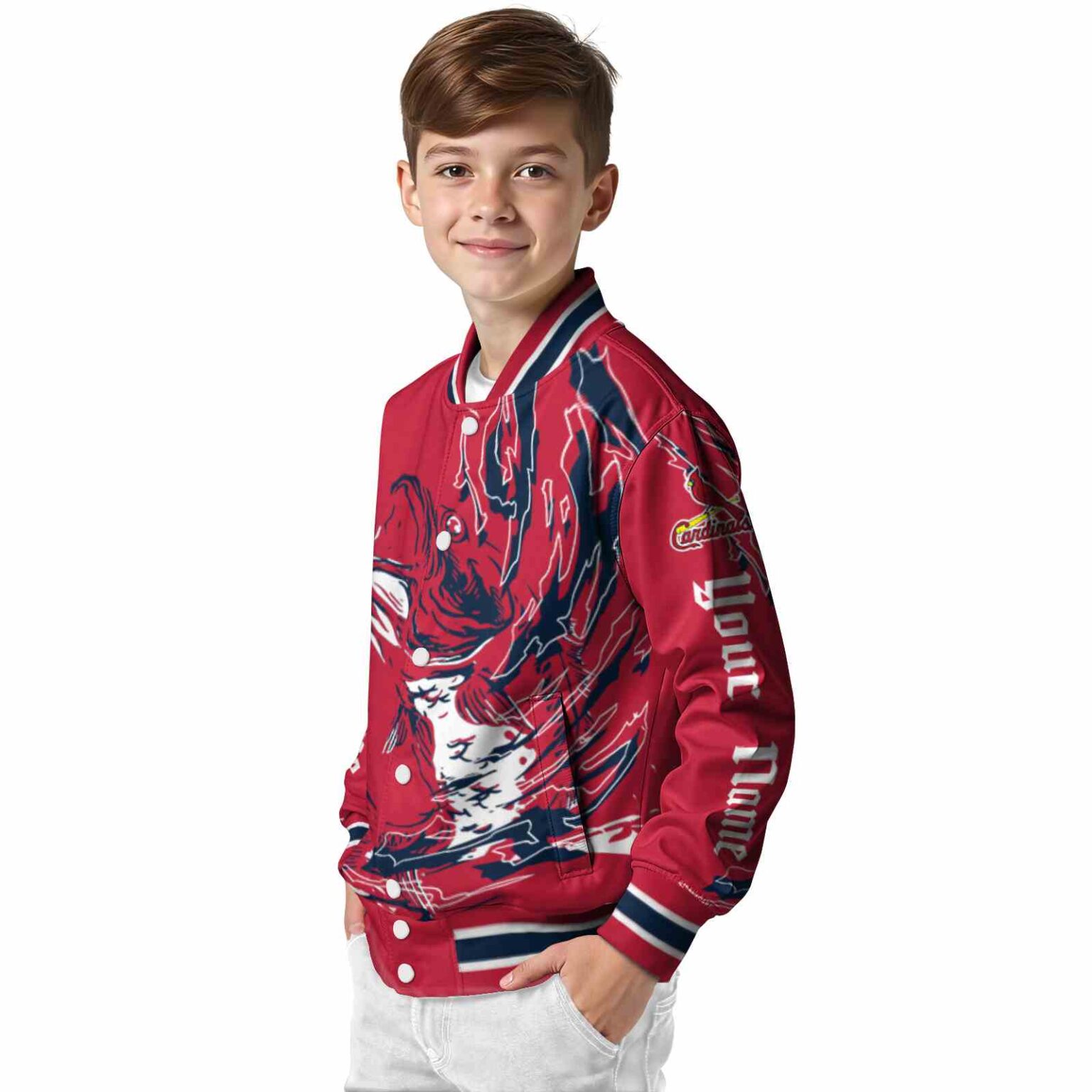 St. Louis Cardinals Jacket - Custom Fishing Passion Red White